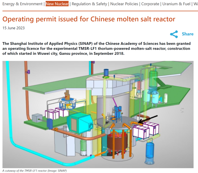 Why China's Thorium-Fueled TMSR-LF1 Reactor is a Really Big Deal