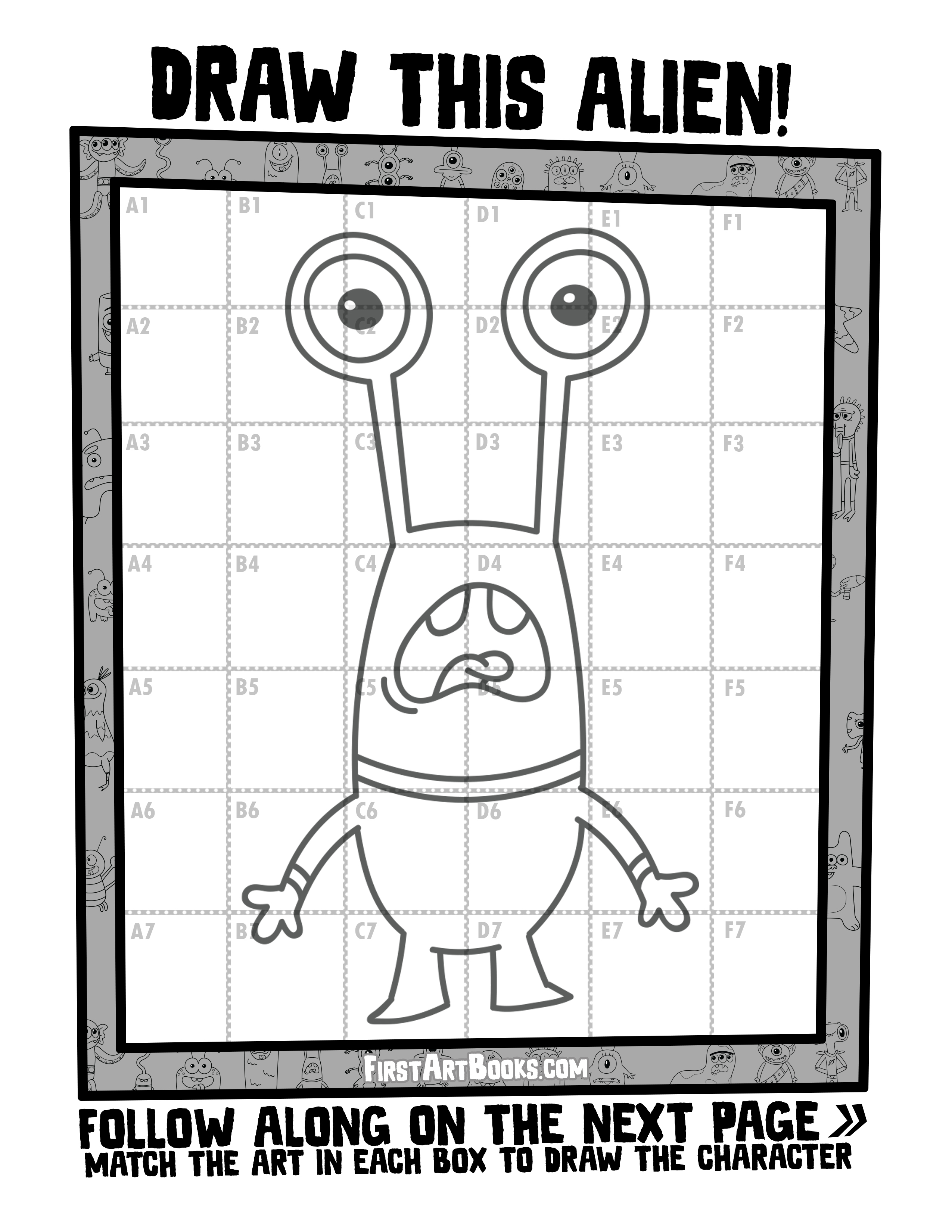Free Activity Page: Draw A Silly Alien By Following The Grid On Your ...
