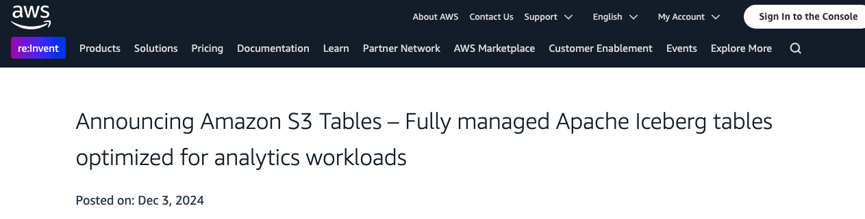 AWS S3 Tables?! The Iceberg Cometh. - by Daniel Beach