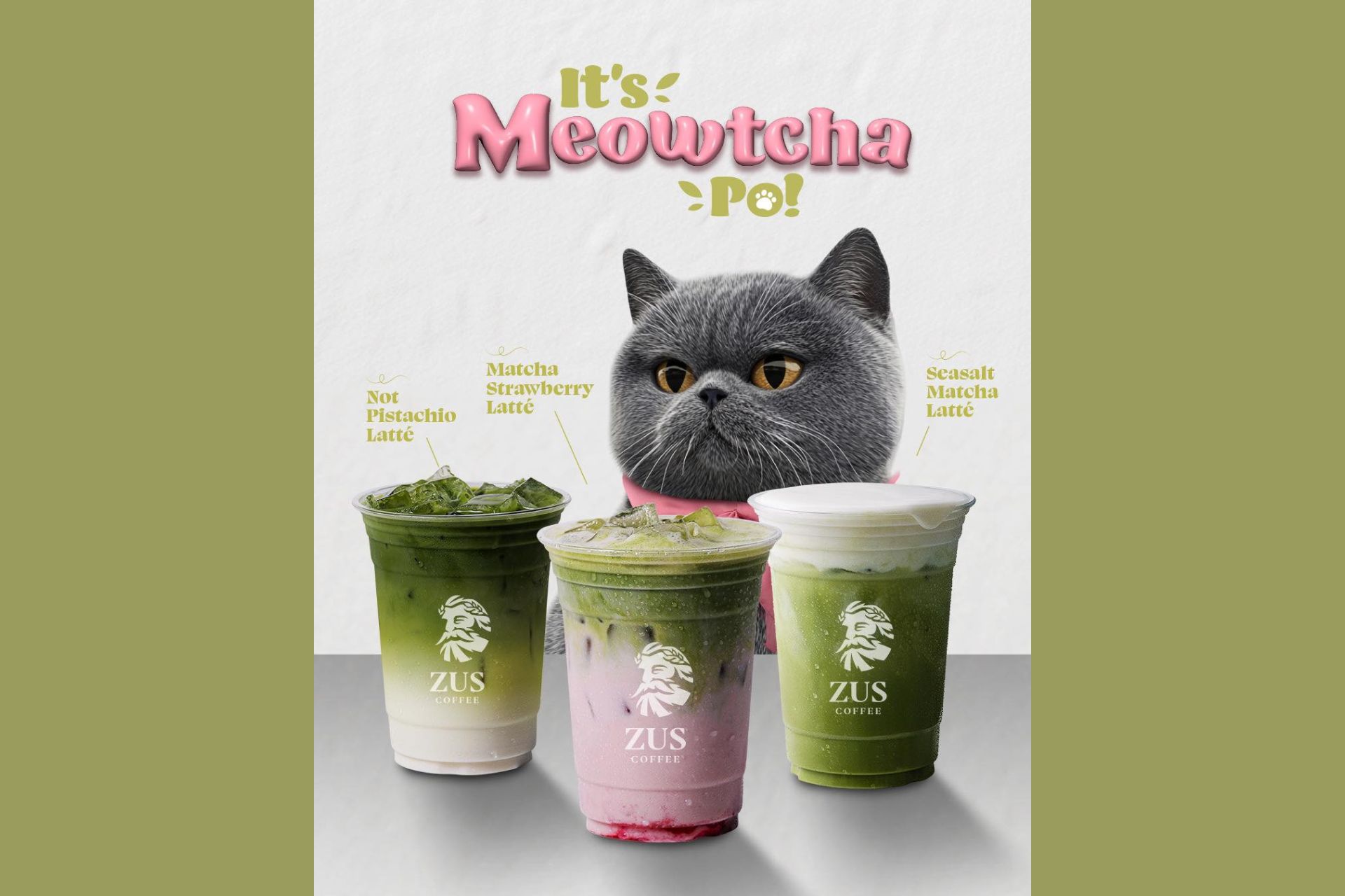 ZUS Coffee unveils matcha series: It's Meowtcha Po!