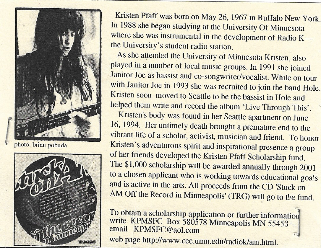 Final chapters of 'I Know How To Live': The Life of Kristen Pfaff