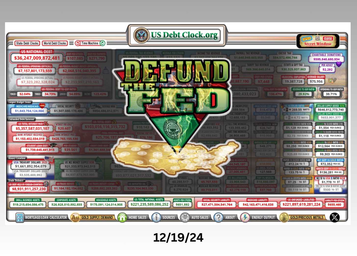 The US National Debt Clock: December 2024 (Second Half)