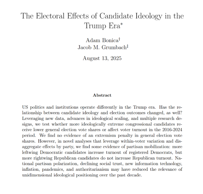 Do Moderates Do Better? - by Adam Bonica and Jake Grumbach