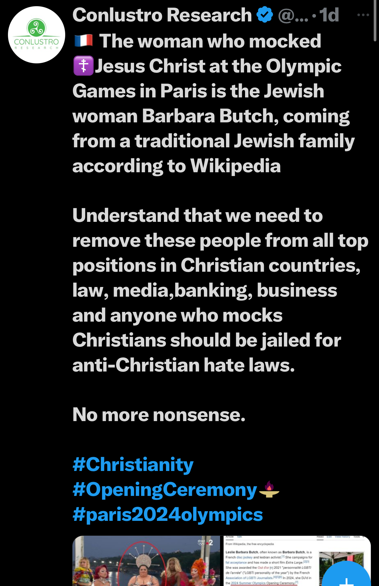 Barbara Butch: The Actress Portraying Jesus at the Olympics 2024 "New ...