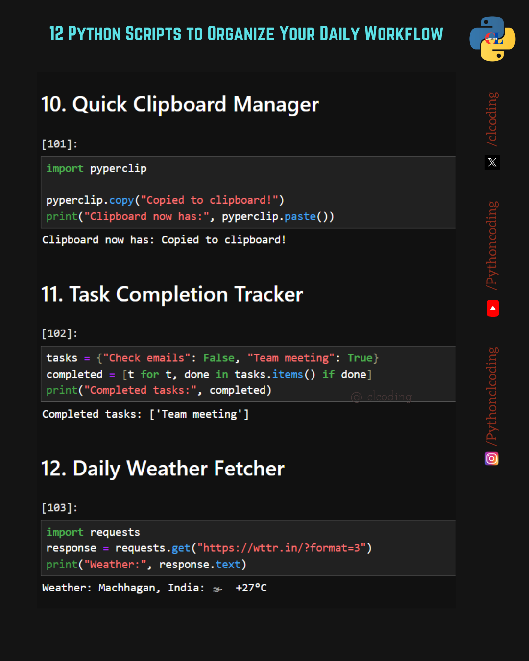 12 Python Scripts to Organize Your Daily Workflow
