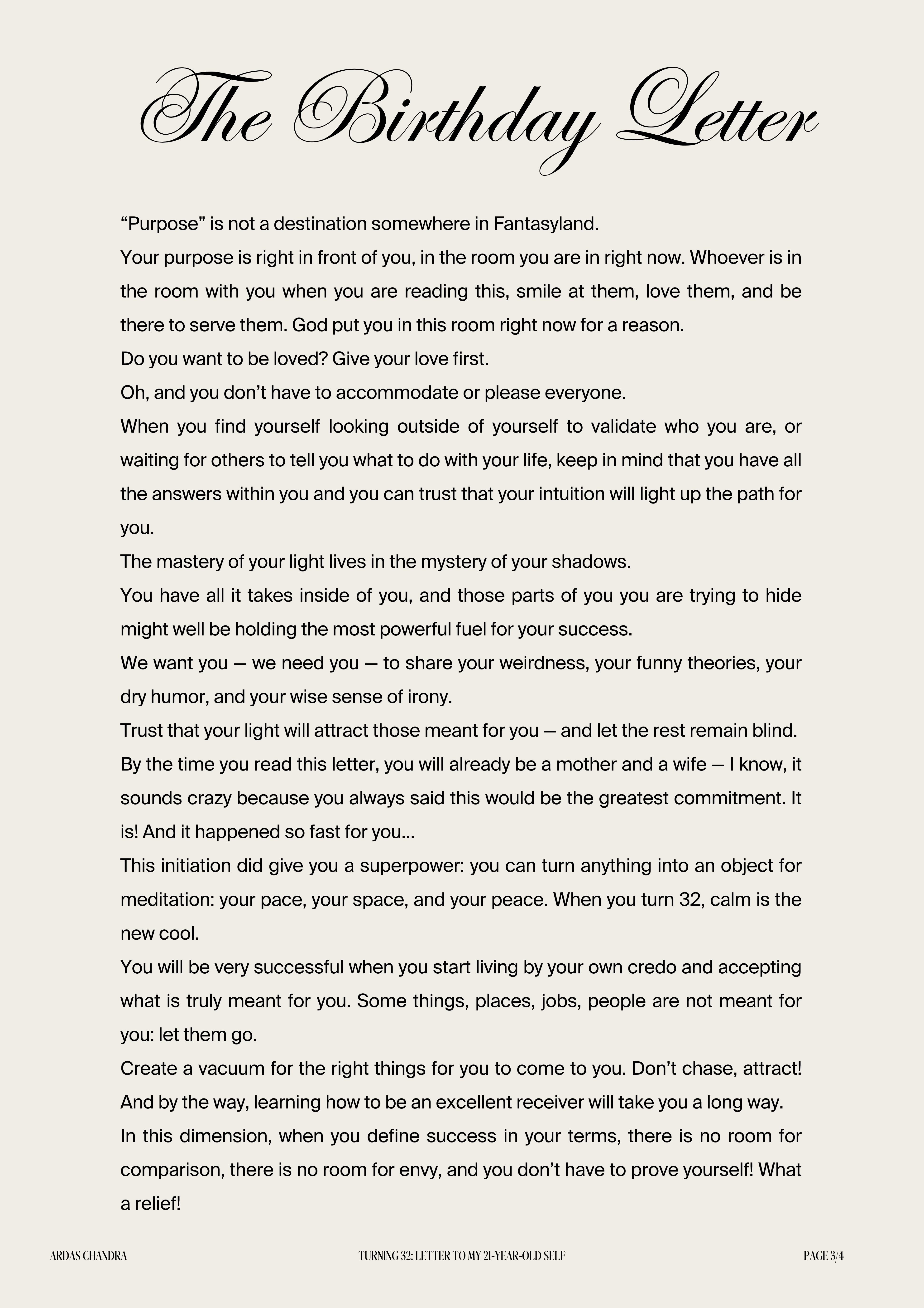 It's my birthday today, so I wrote a letter
