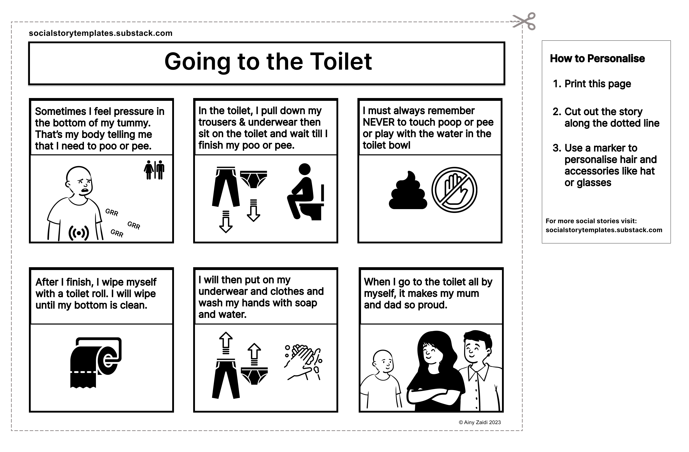 Going to the Toilet | Social Story Templates