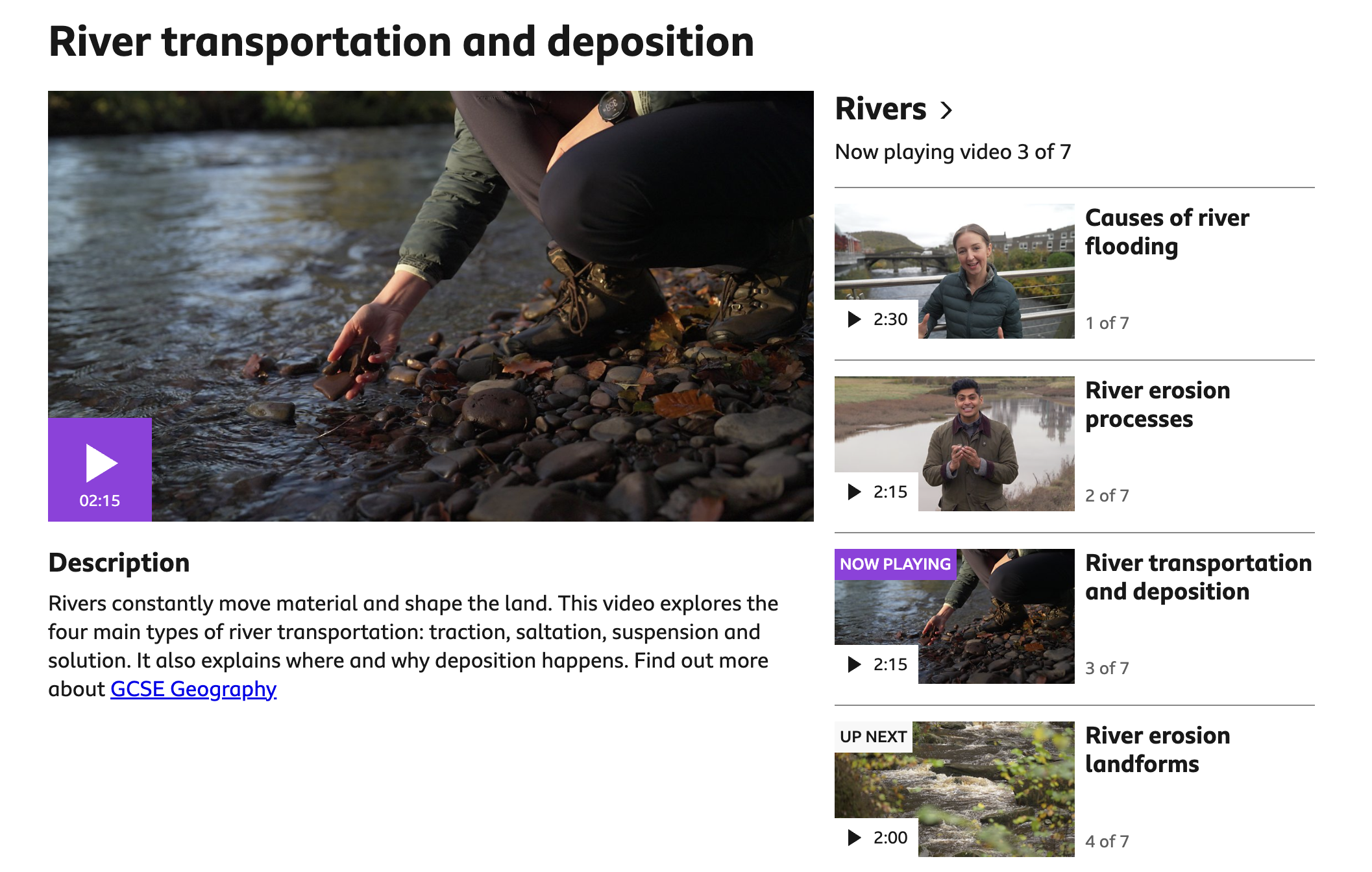 New rivers films for BBC Bitesize