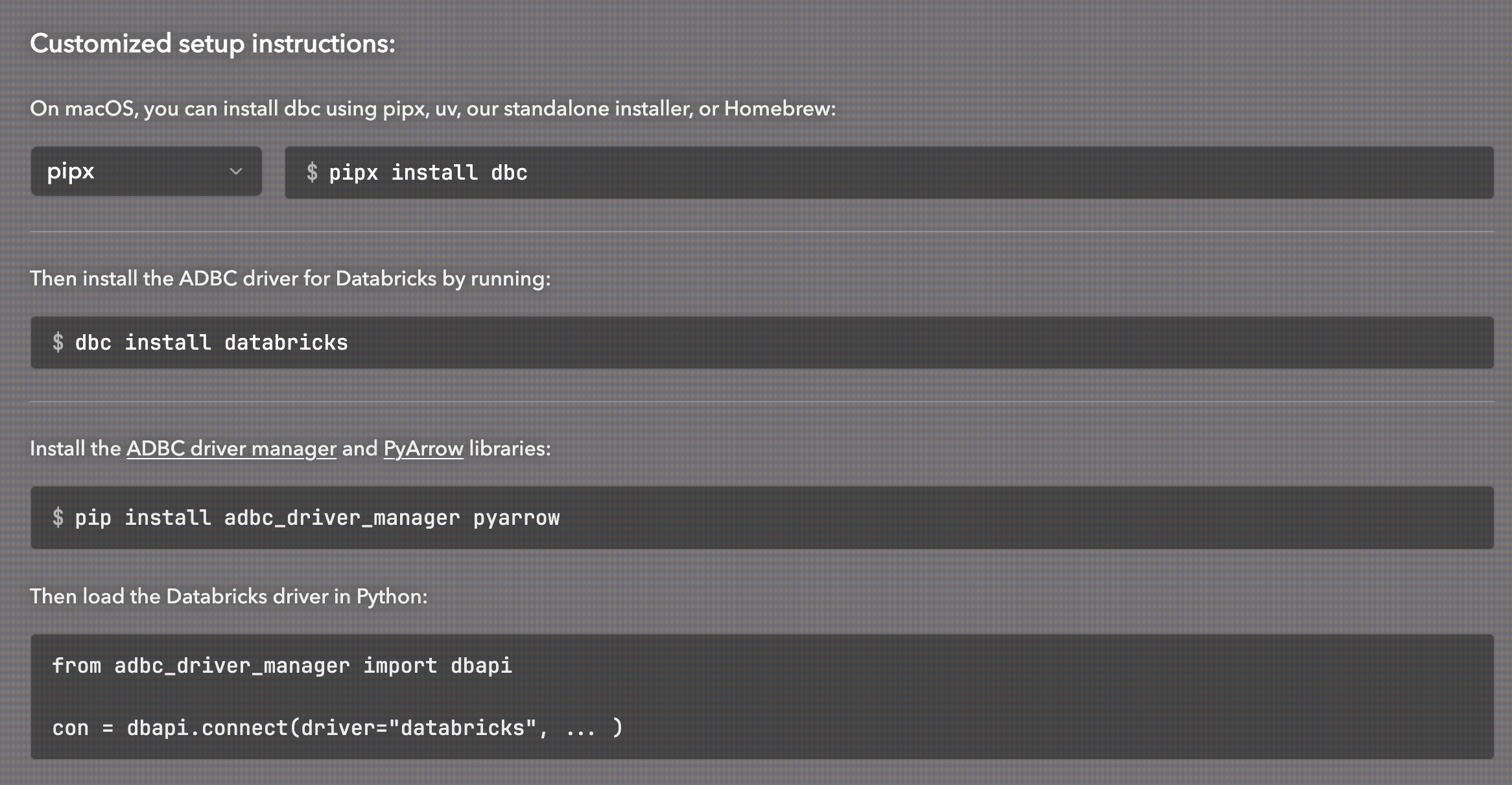ADBC Arrow Driver for Databricks - by Daniel Beach