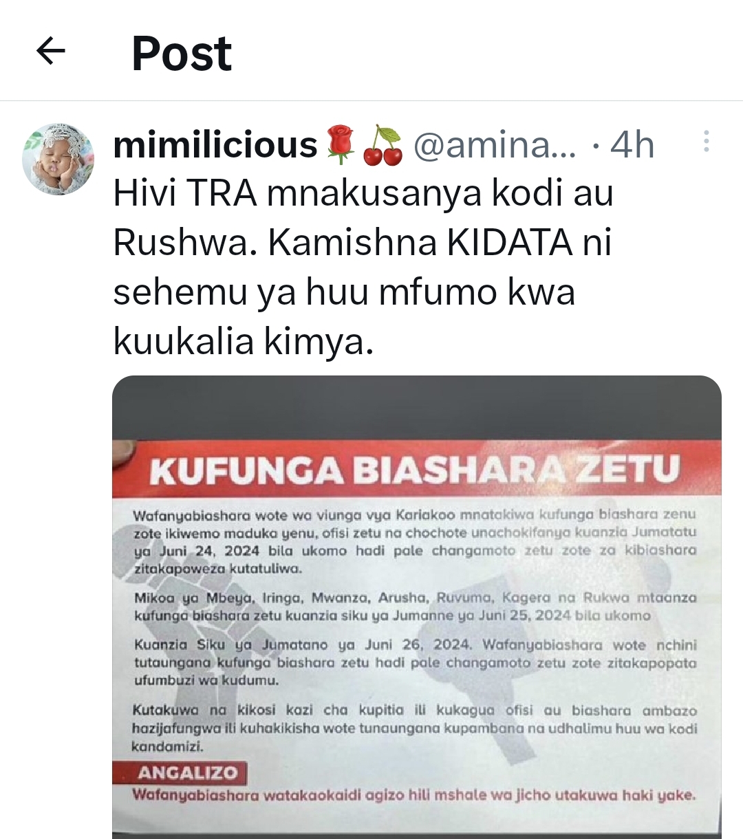 Ripoti ya kiintelijensia: kinachodaiwa kuwa mgomo wa wafanyabiashara wa ...