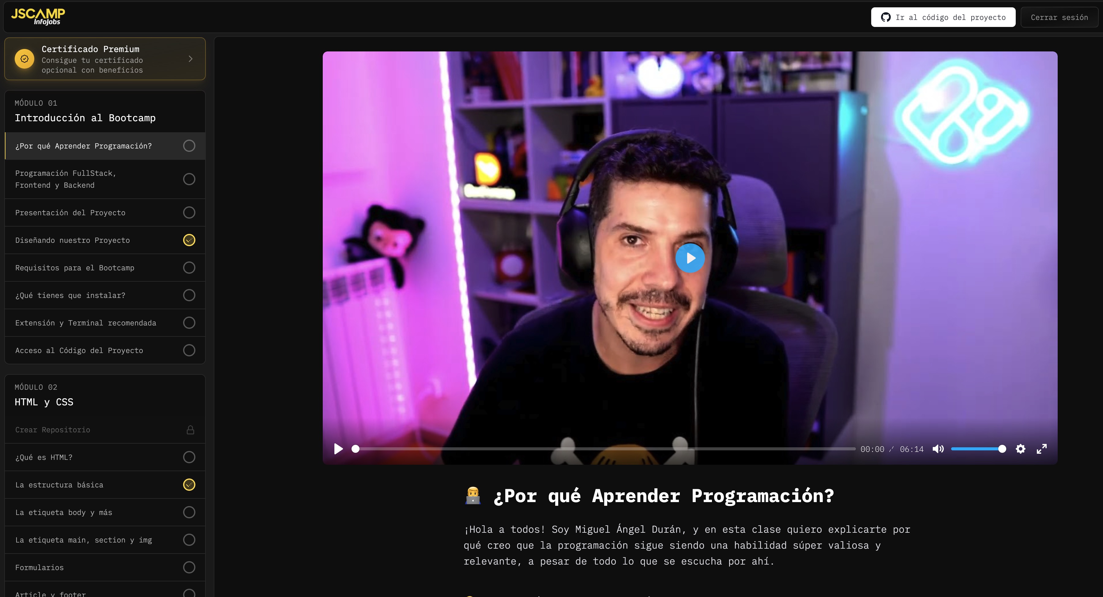 Primer contenido del Bootcamp FullStack disponible