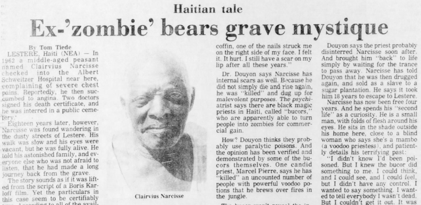 The Strange Tale of Clairvius Narcisse: Haiti's "Vodou Zombie"