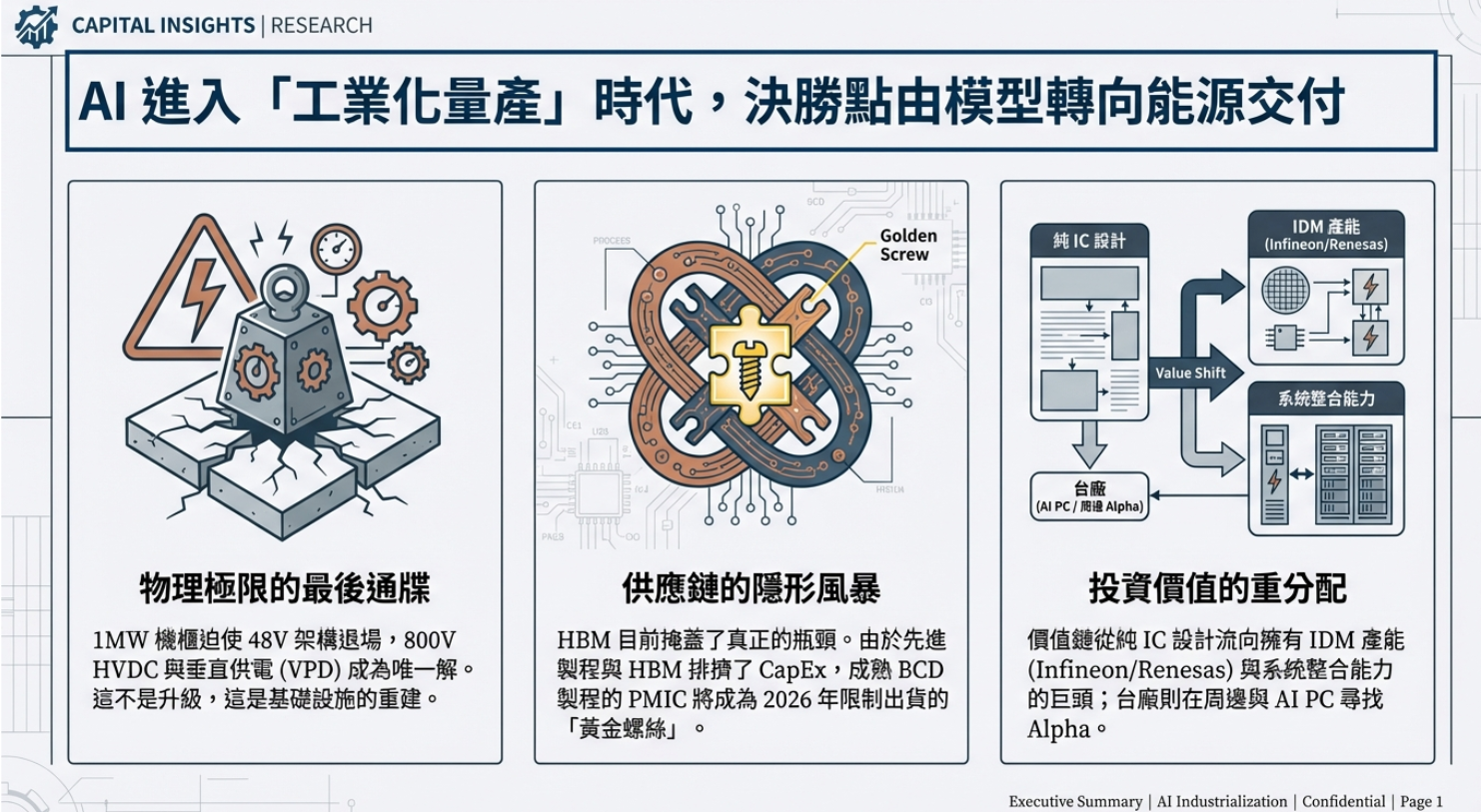 NVIDIA Rubin 架構對電源管理 IC (PMIC) 產業之影響評估