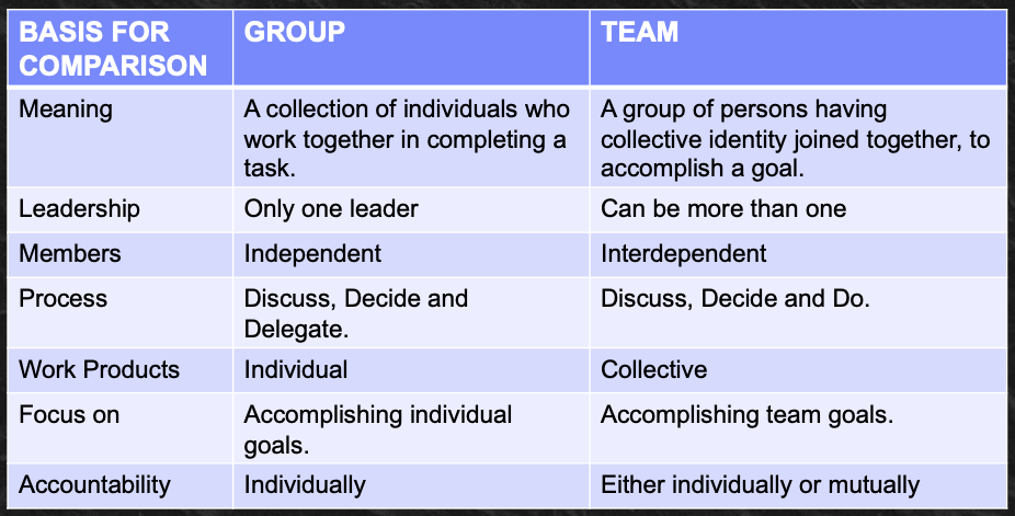 Understanding the Difference Between a Group and a Team
